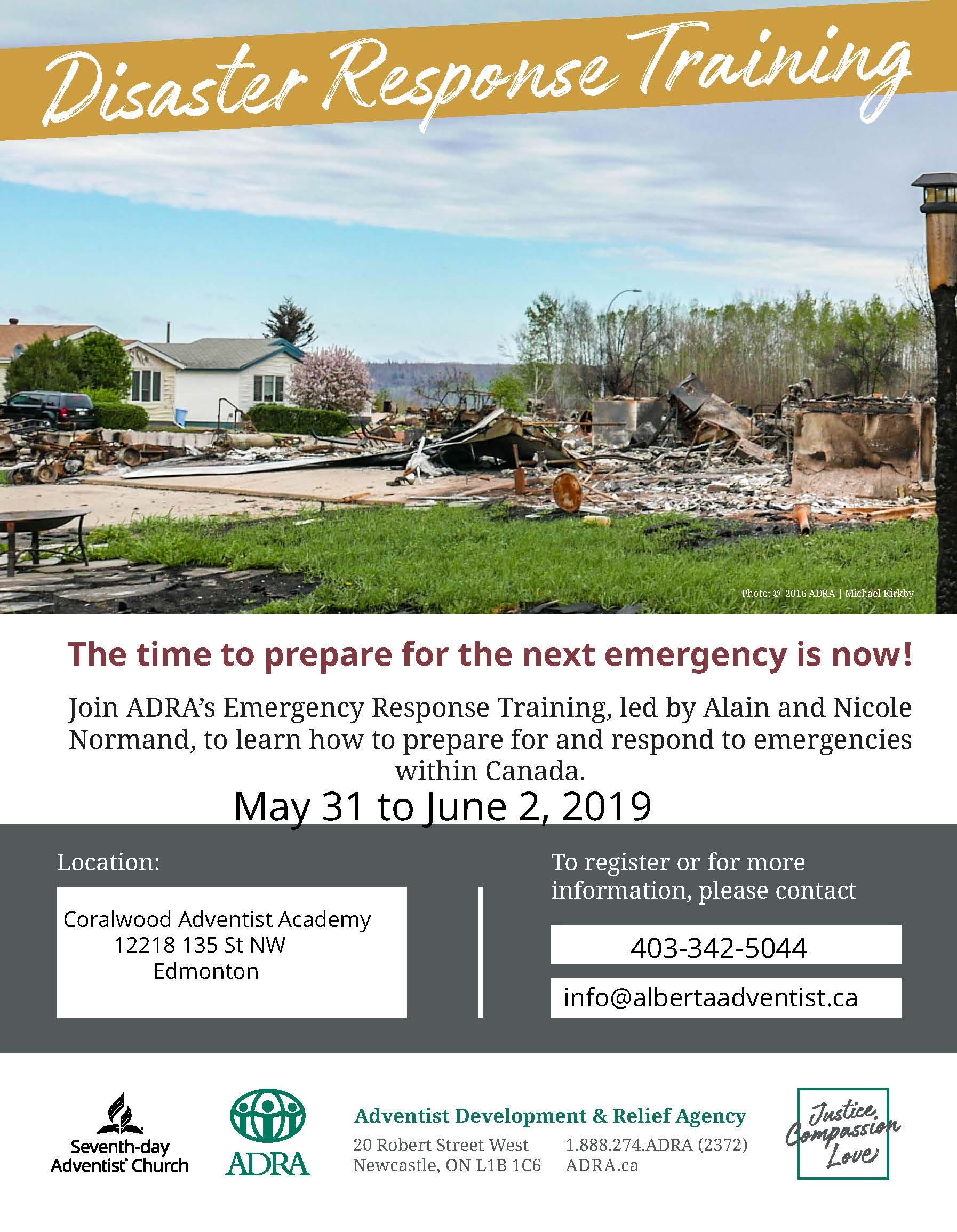 Disaster Response Training – Alberta Conference Lacombe AB