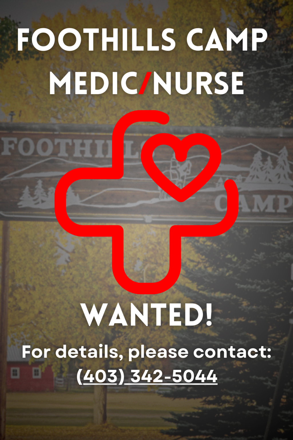 Foothills Camp Medic/Nurse – Alberta Conference Lacombe AB
