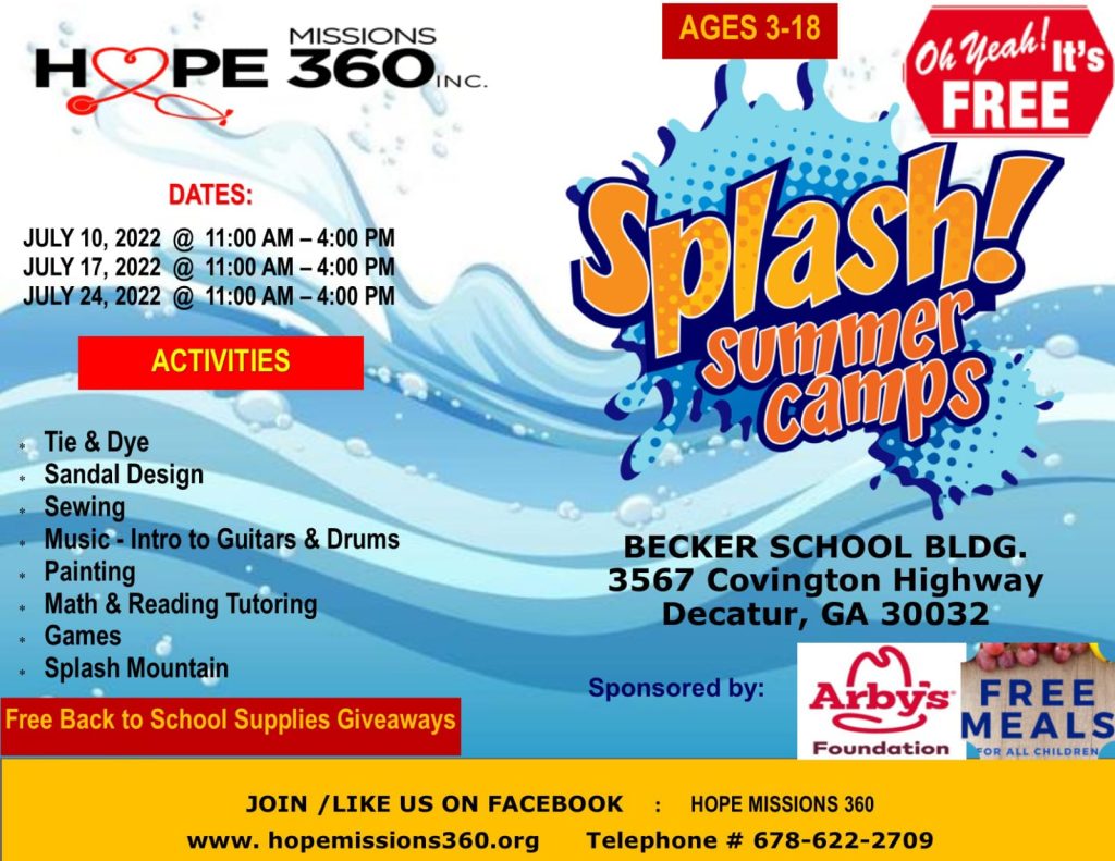 Splash! Summer Camps – Atlanta Belvedere SDA Church