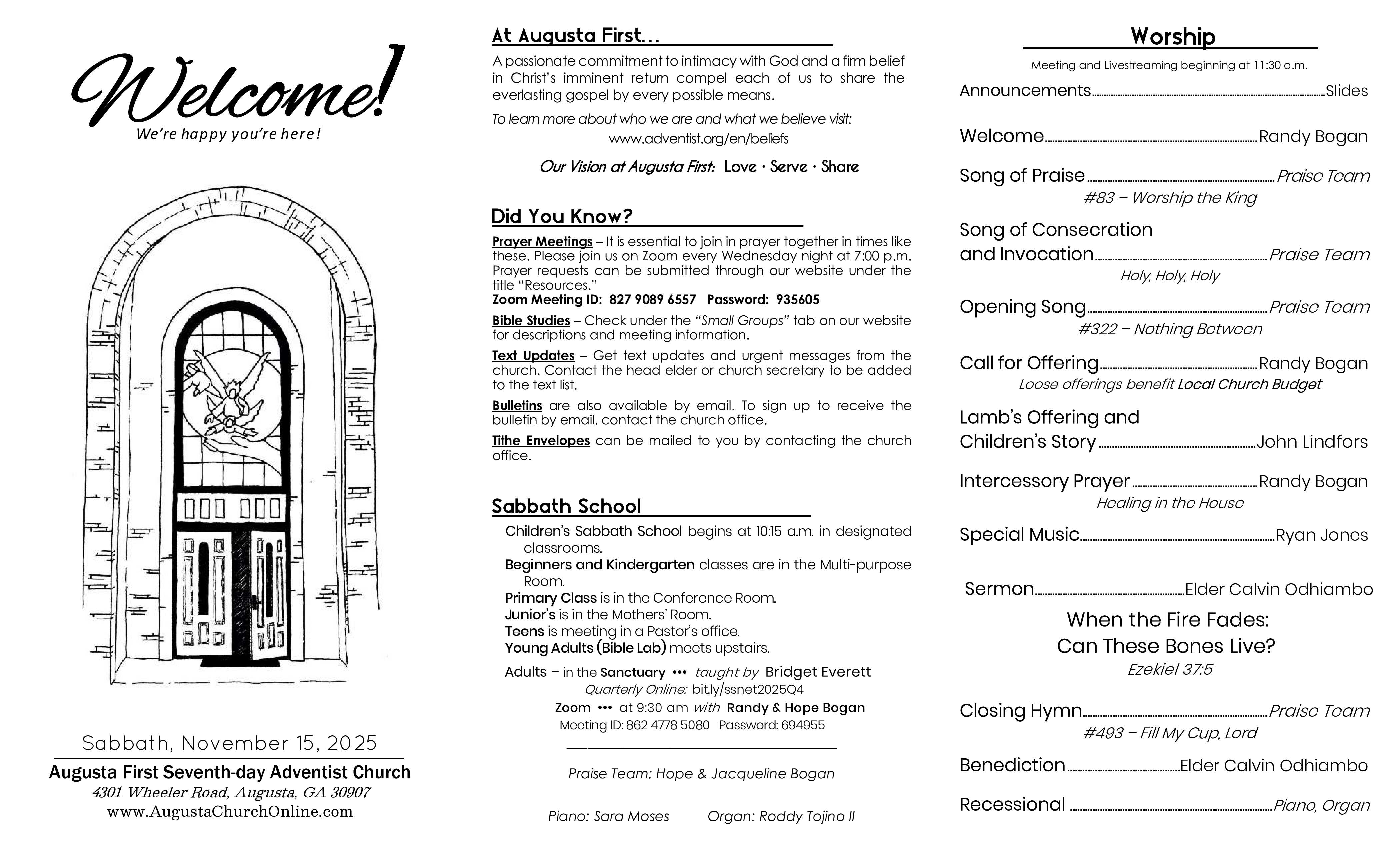Bulletin – Augusta First Seventh-day Adventist Church