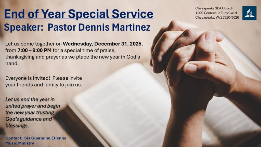 All Announcements – Chesapeake Seventh-Day Adventist Church