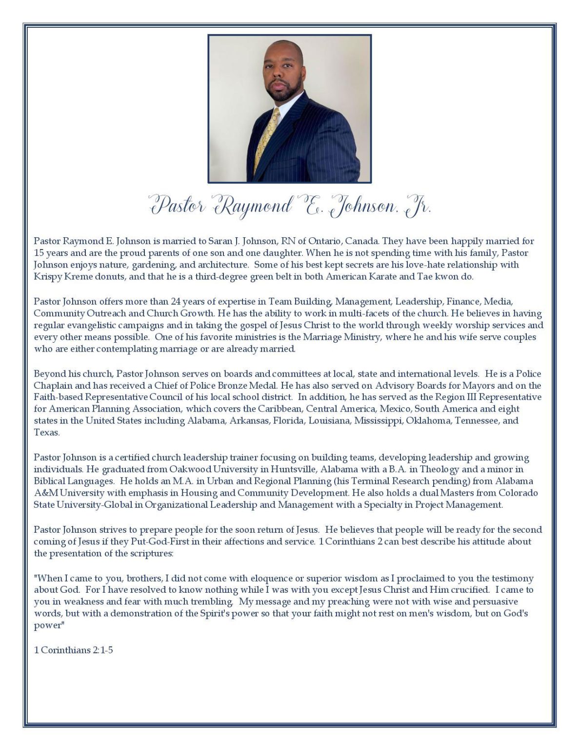 Meet Our Pastor – Abney Chapel Seventh-day Adventist Church