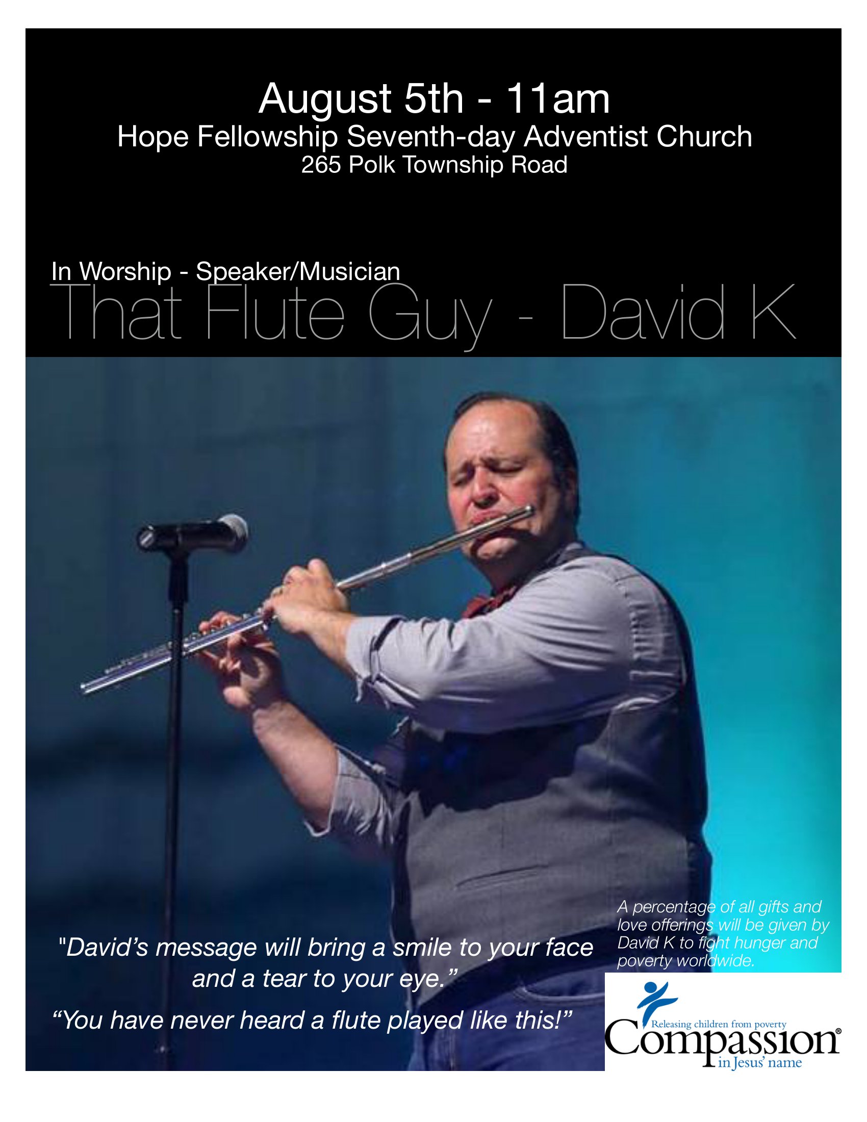 The Flute Guy – David K – Hope Fellowship Seventh-day Adventist Church