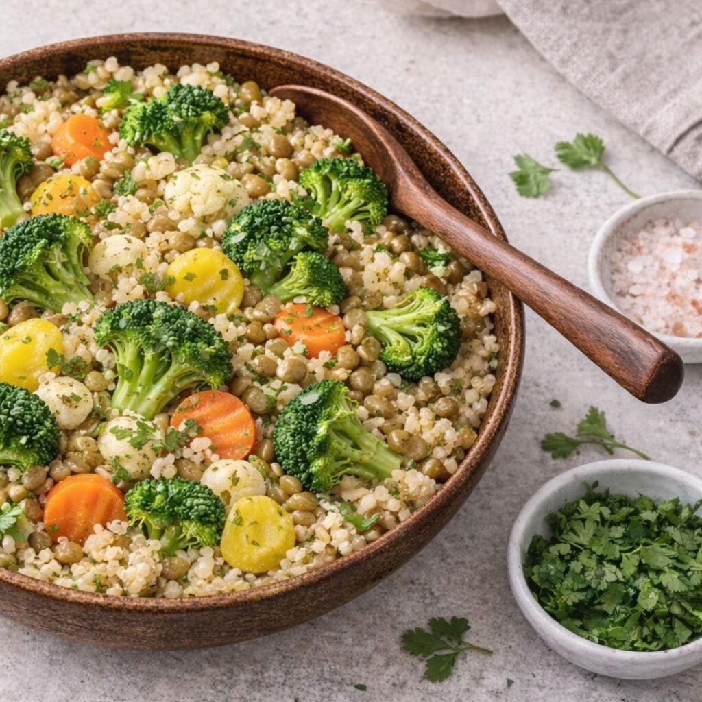 Receta Saludable | Arroz integral y quinoa con vegetales + Picadillo de ...