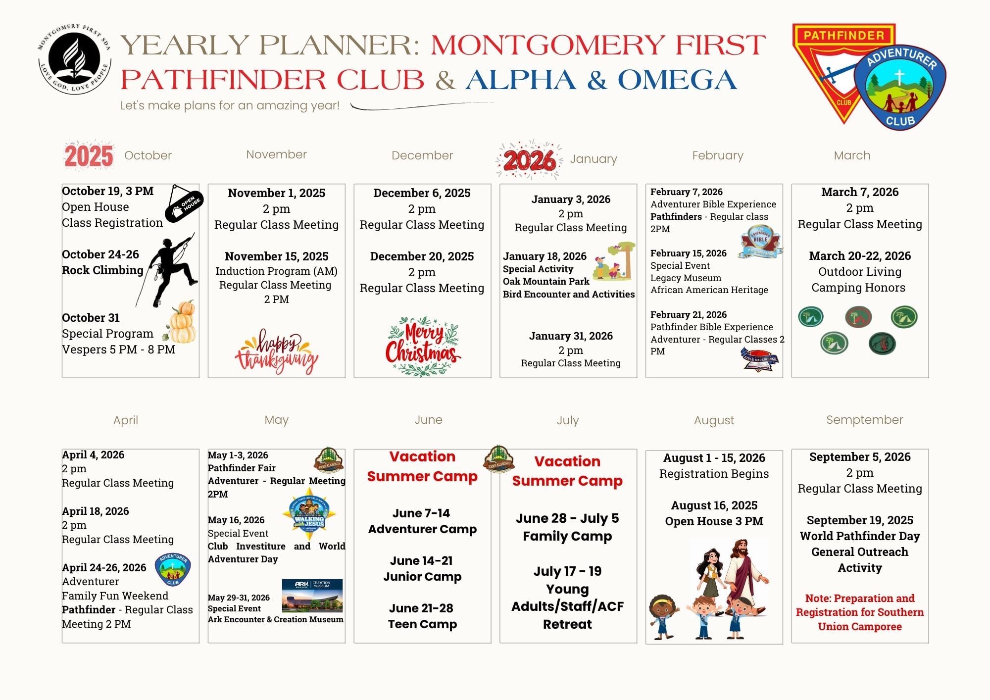 Adventurer & Pathfinder Club Ministries – Montgomery First SDA Church