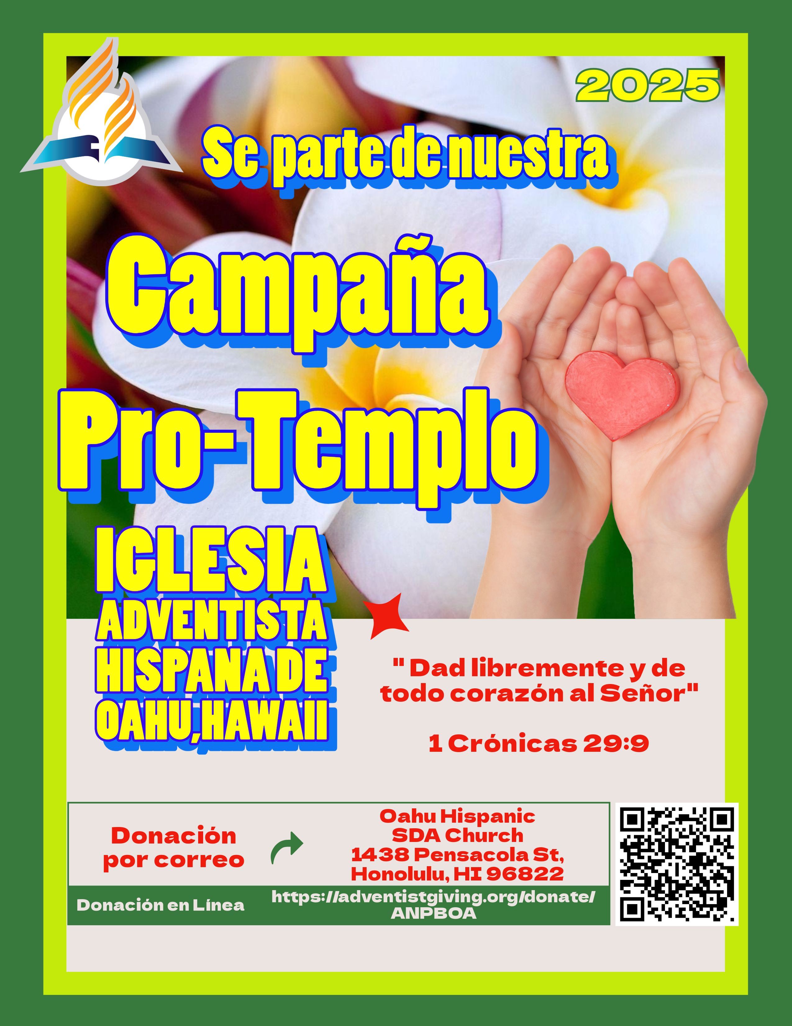 Campaña Pro-Templo – Iglesia Adventista Hispana de Oahu