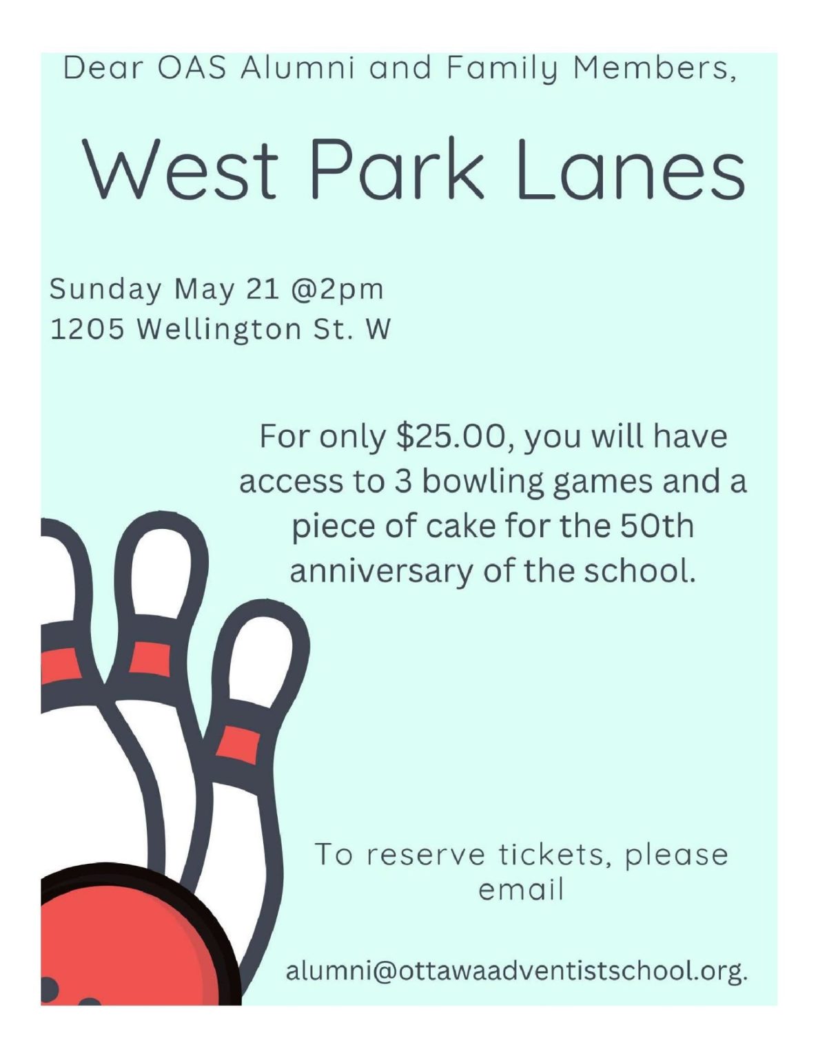 OAS Alumni & Family Members Bowling Event | May 21, 2023 – Ottawa ...