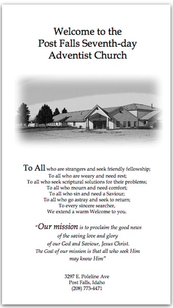 Church Bulletins – Post Falls Seventh-day Adventist® Church